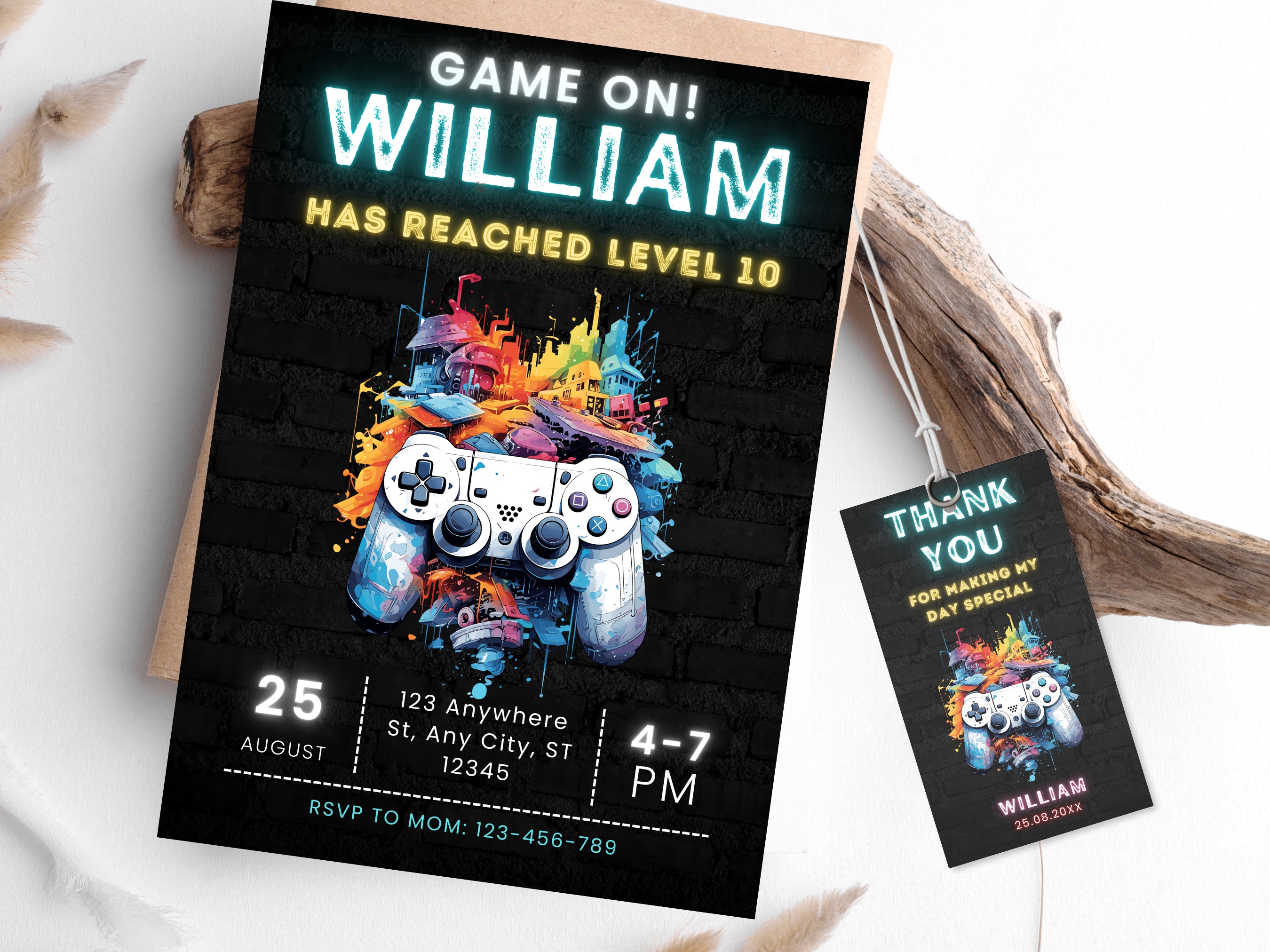 Video Game Birthday Invitation Template Video Game - Etsy