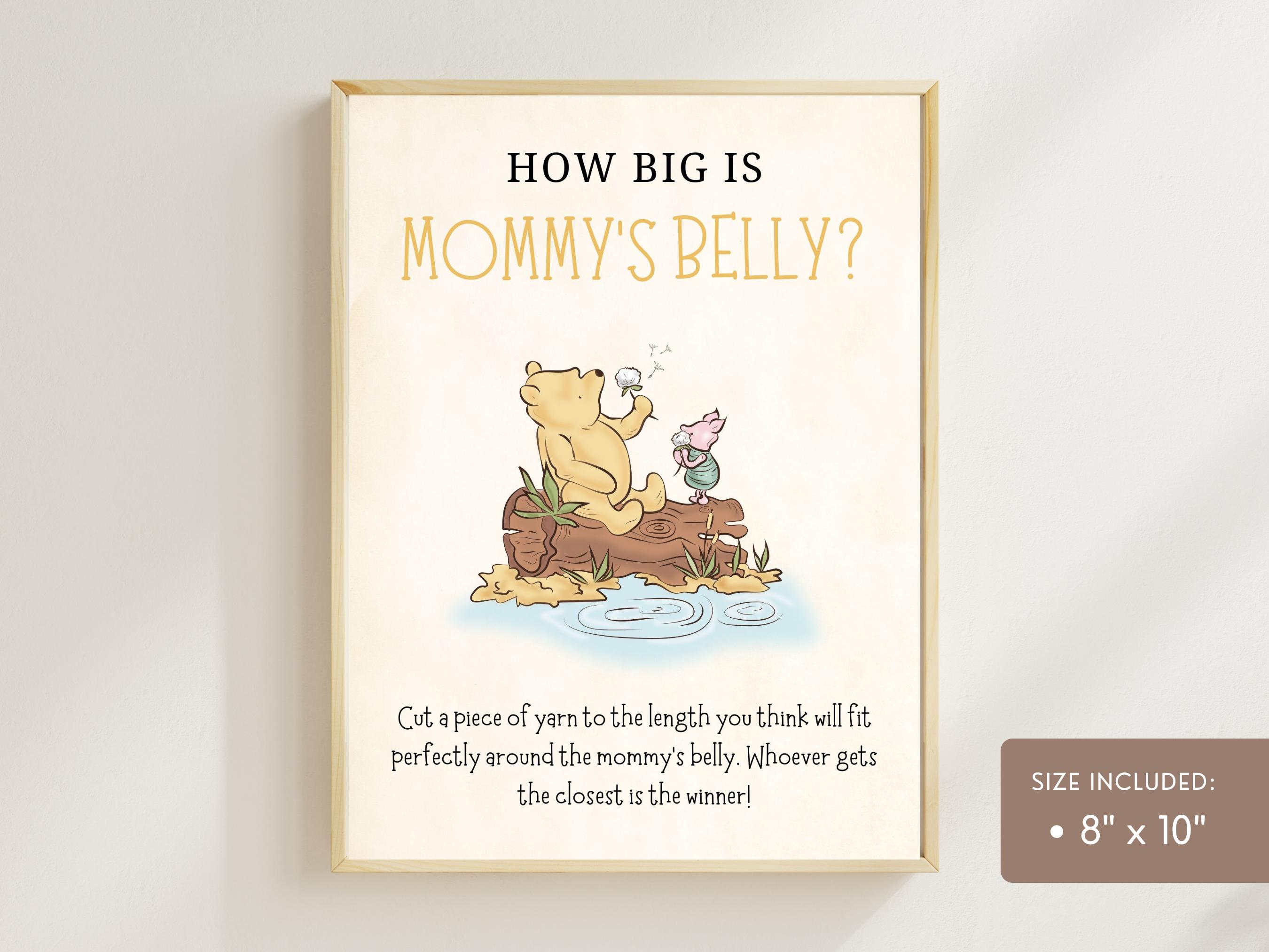 Classic Winnie the Pooh How Big is Mommy's Belly Game Sign, Gender ...