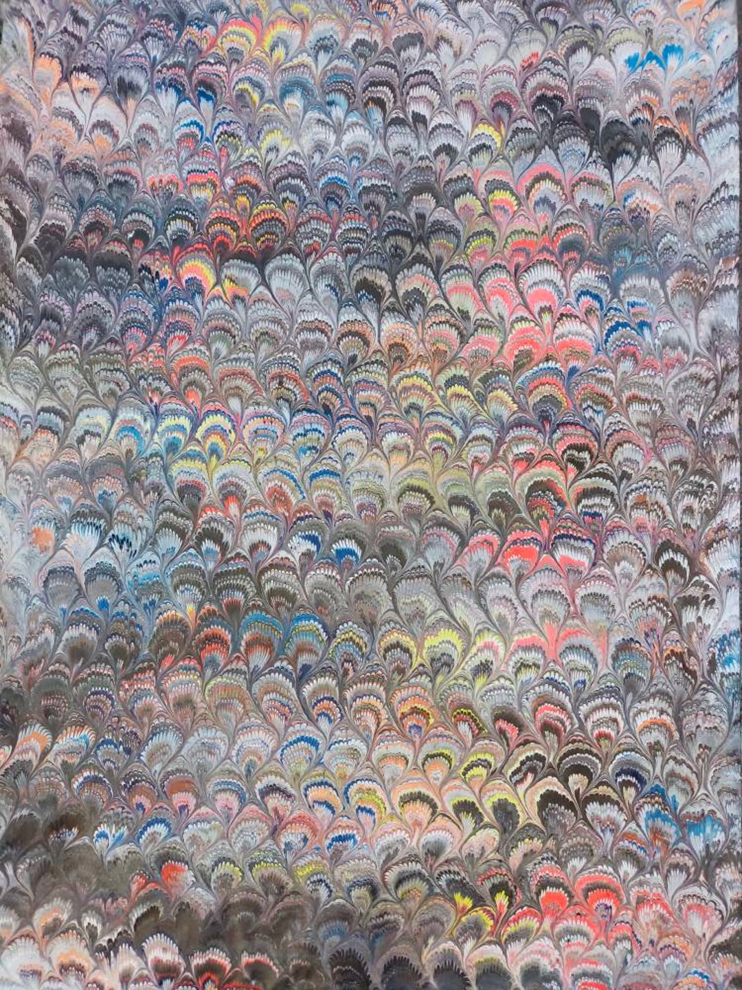 Hand Marbled Sheet of Paper bookbinding Paper Decoupage Paper ...