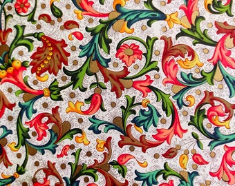 2 Sheets Traditional Floral Florentine Print Paper Rossi - Etsy