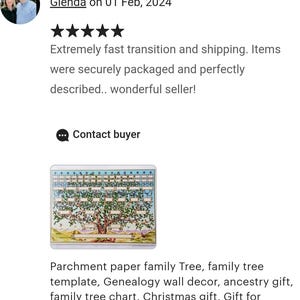 Parchment Paper Family Tree, Family Tree Template, Genealogy Wall Decor ...