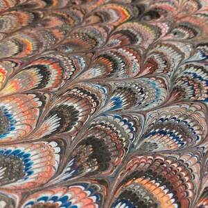 Hand Marbled Sheet of Paper bookbinding Paper Decoupage Paper ...
