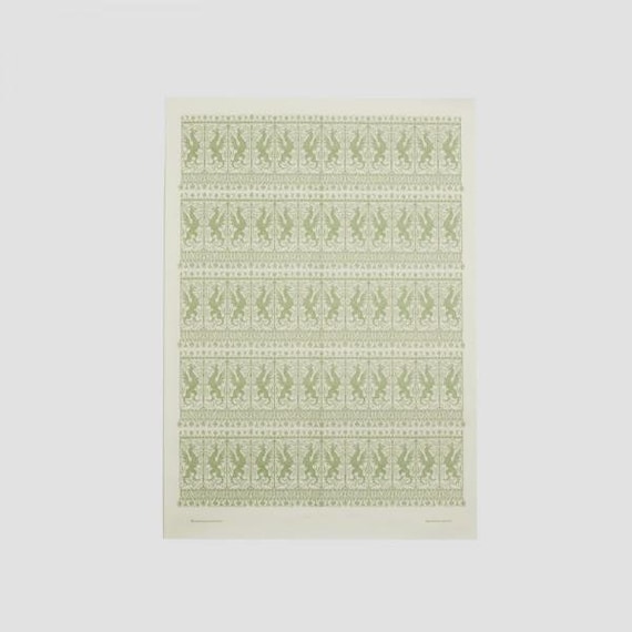 Papercraft Card Making & Stationery Woodblock Paper Sheet Hand Printed ...