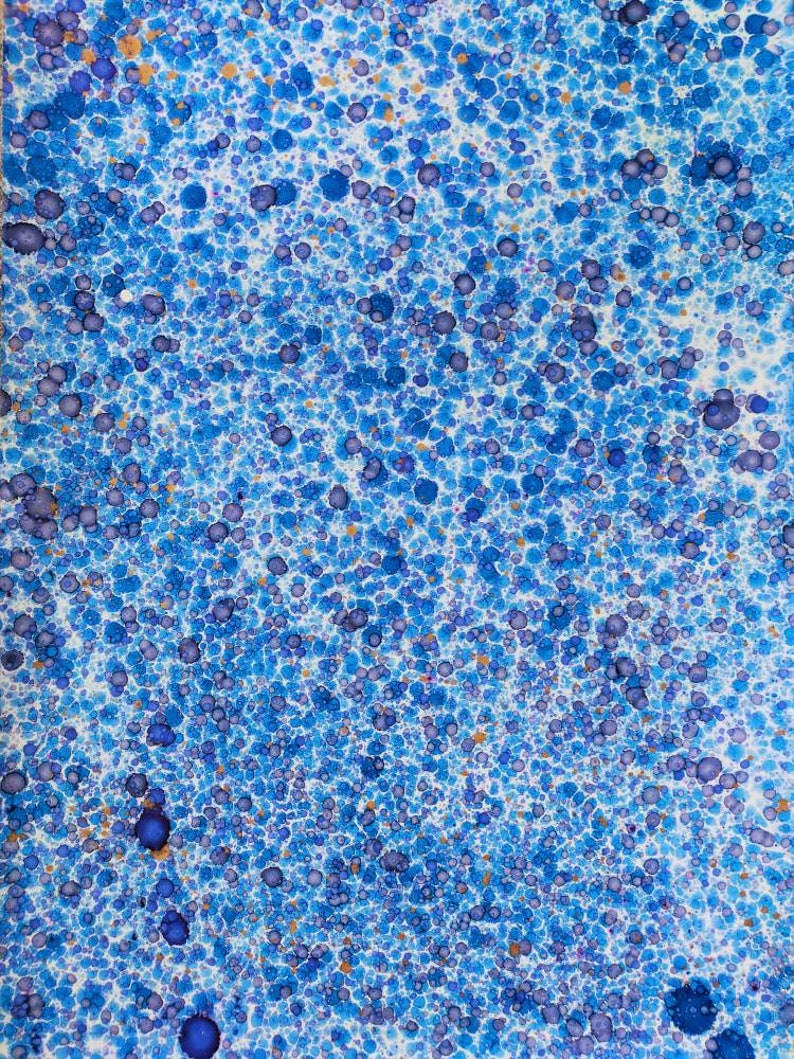 Blue Hand Marbled Sheet of Paper -bookbinding Paper - Decoupage Paper ...