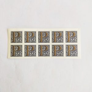 Embossed Single Letter Sticker Sheet - Etsy