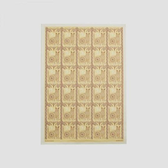 Papercraft Card Making & Stationery Woodblock Paper Sheet Hand Printed ...
