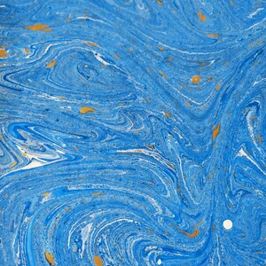 Marbled Sheet of Paper - Light Blue Marble Pattern - Bookbinding Paper ...