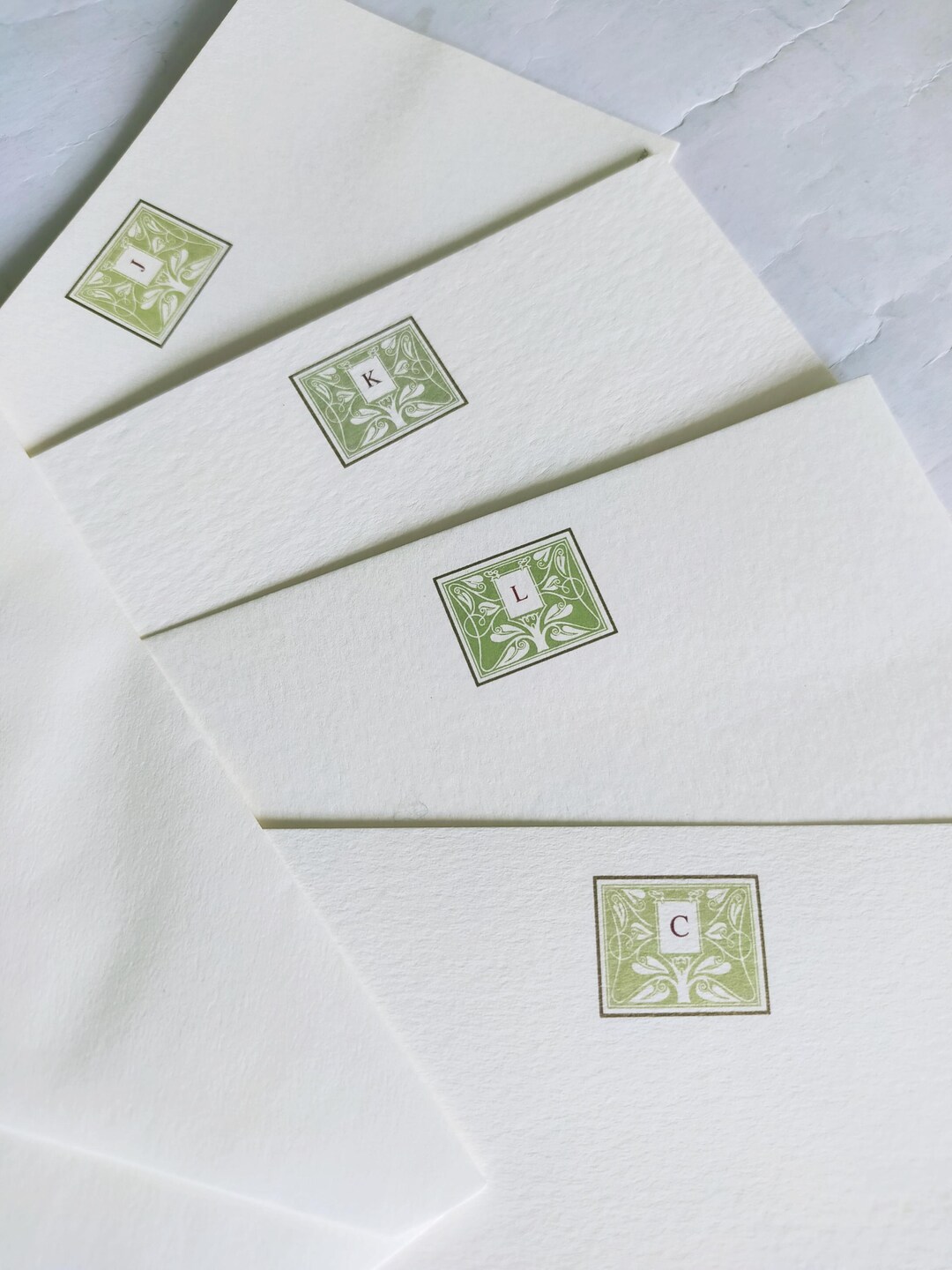 Personalized Set of Monogram Note Cards and Envelopes | Monogrammed ...