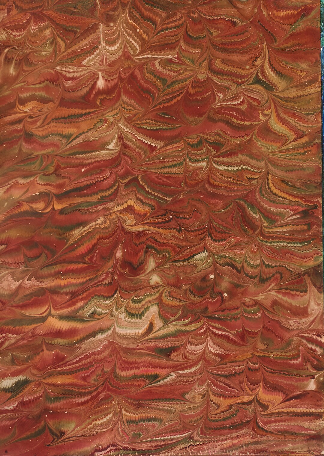 Hand Marbled Sheet of Paper Bookbinding Paper Decoupage Paper ...