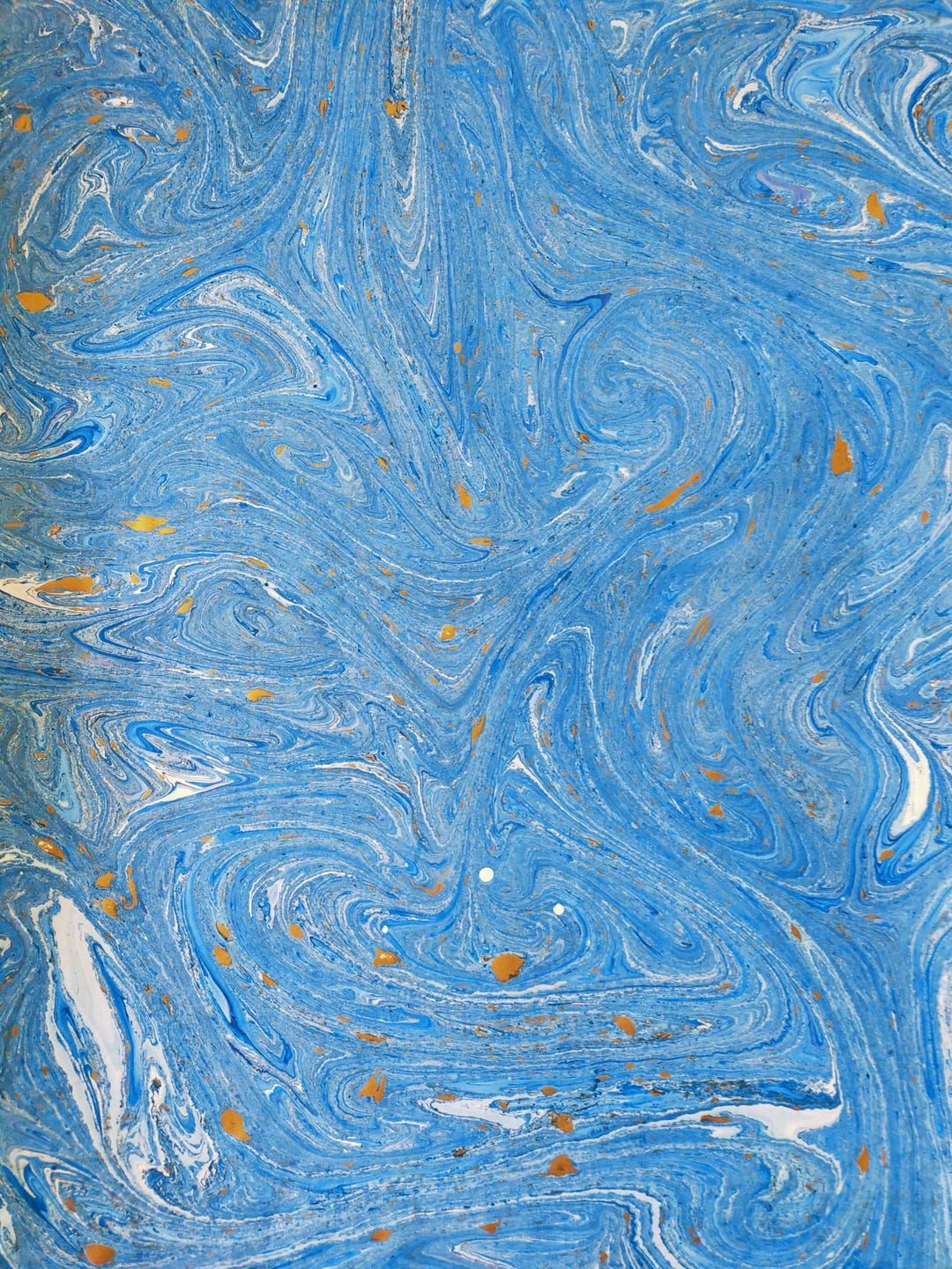 Marbled Sheet of Paper - Light Blue Marble Pattern - Bookbinding Paper ...