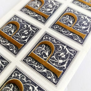 Embossed Single Letter Sticker Sheet - Etsy