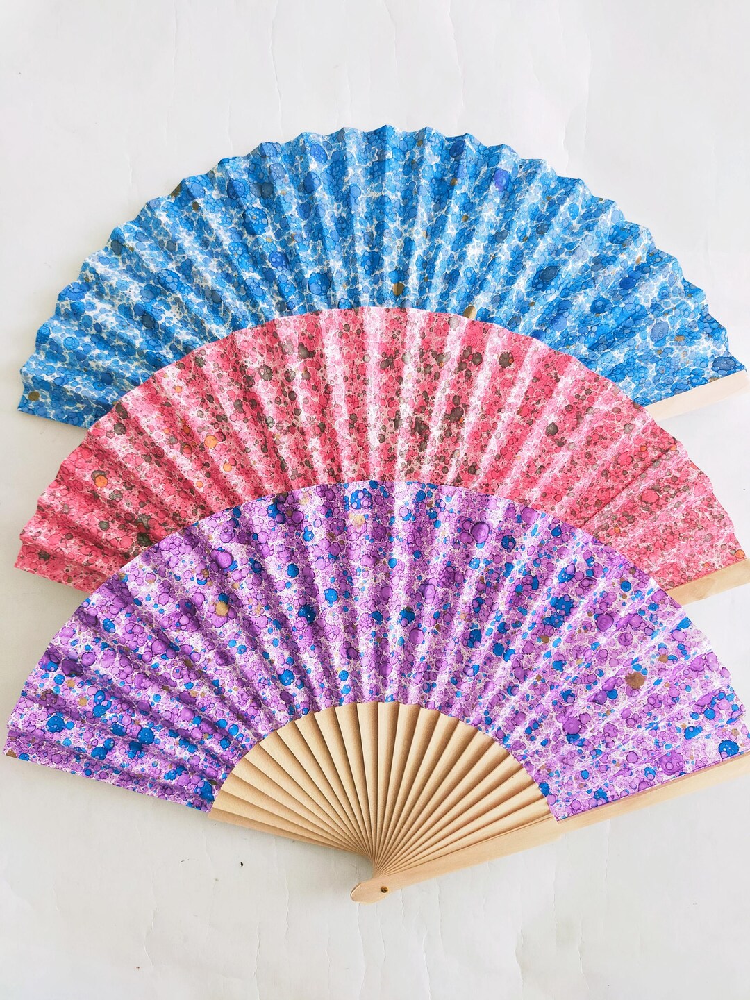 Hand Marbled Fan - Japanese Sensu Fan - Hand Made Fan - Etsy