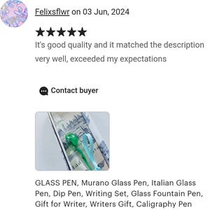 GLASS PEN, Murano Glass Pen, Italian Glass Pen, Dip Pen, Writing Set ...