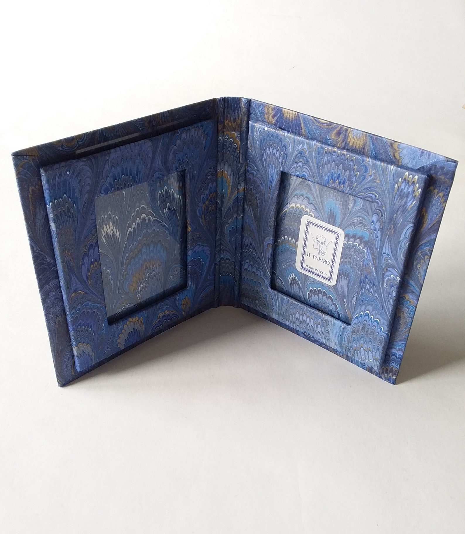 Double Picture Frame - Marbled (peacock Feather) - Etsy