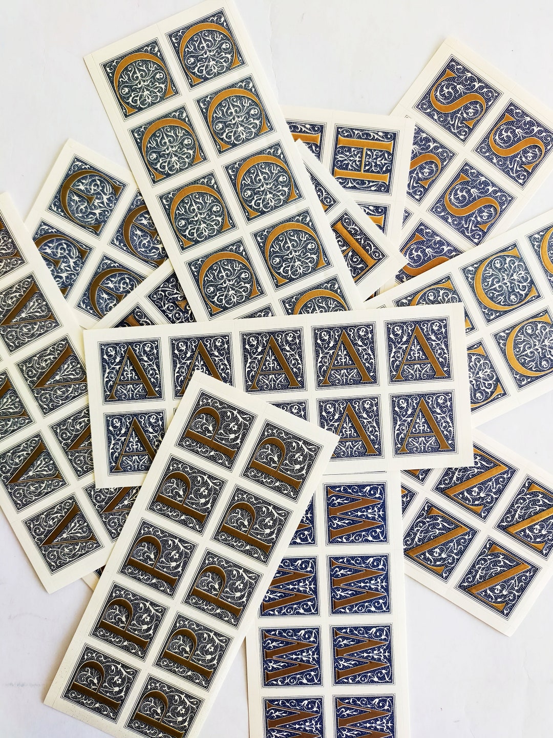 Embossed Single Letter Sticker Sheet - Etsy