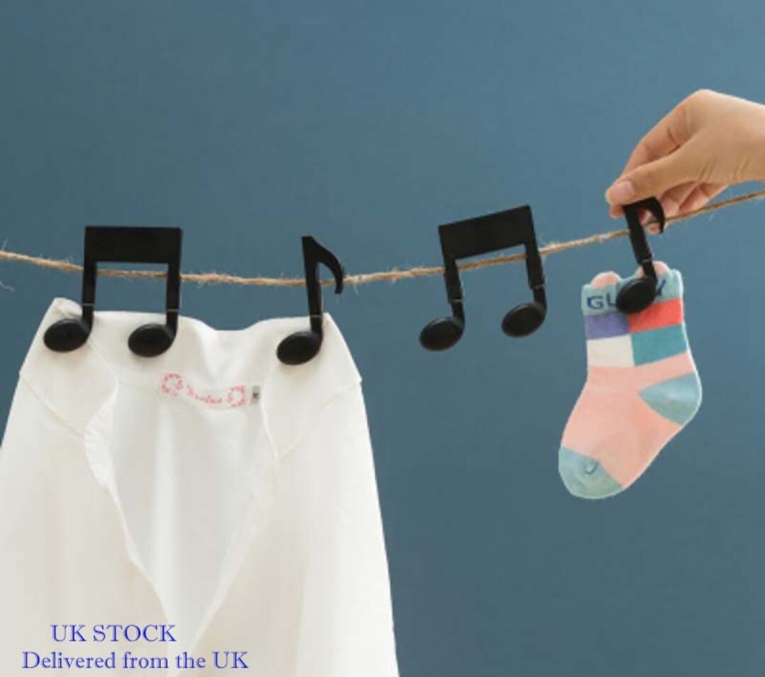 2 Pieces Music Note Shaped Clothes Pegs, Music Note Shaped Laundry ...