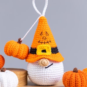 Halloween Crochet Keychain Patterns Bundle, Crochet Pumpkin Gnome ...