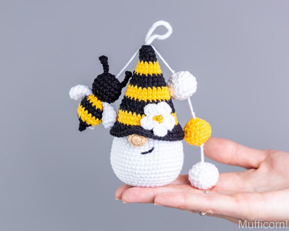 Crochet Bee Keychain Pattern Crochet Patterns Gnome and Bee - Etsy