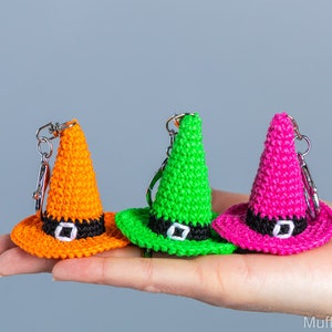 Halloween Crochet Pattern Witch Hat Keychain, Crochet Witch Hat Pattern ...
