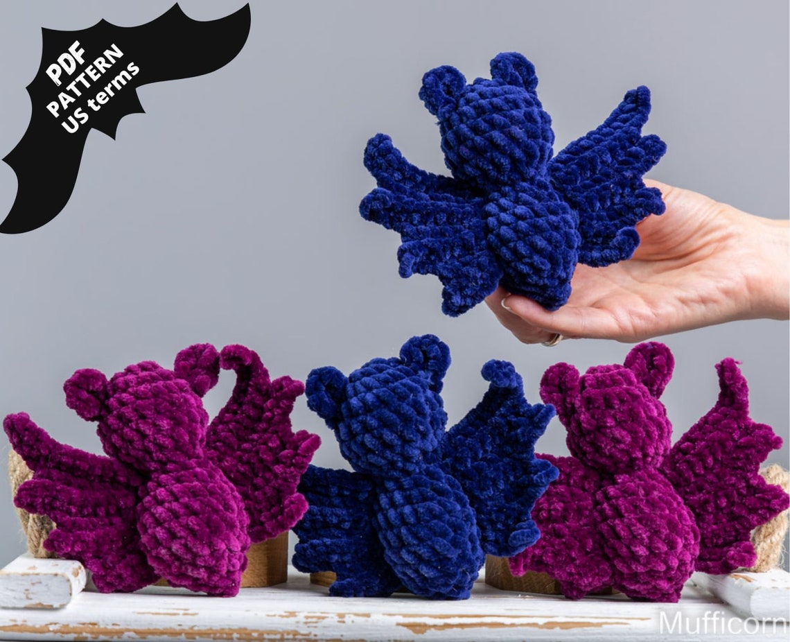 Halloween Crochet Pattern Plush Bat Crochet Bat Garland - Etsy