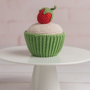 Crochet Strawberry Muffin Pattern, Crochet Food Pattern for Play ...