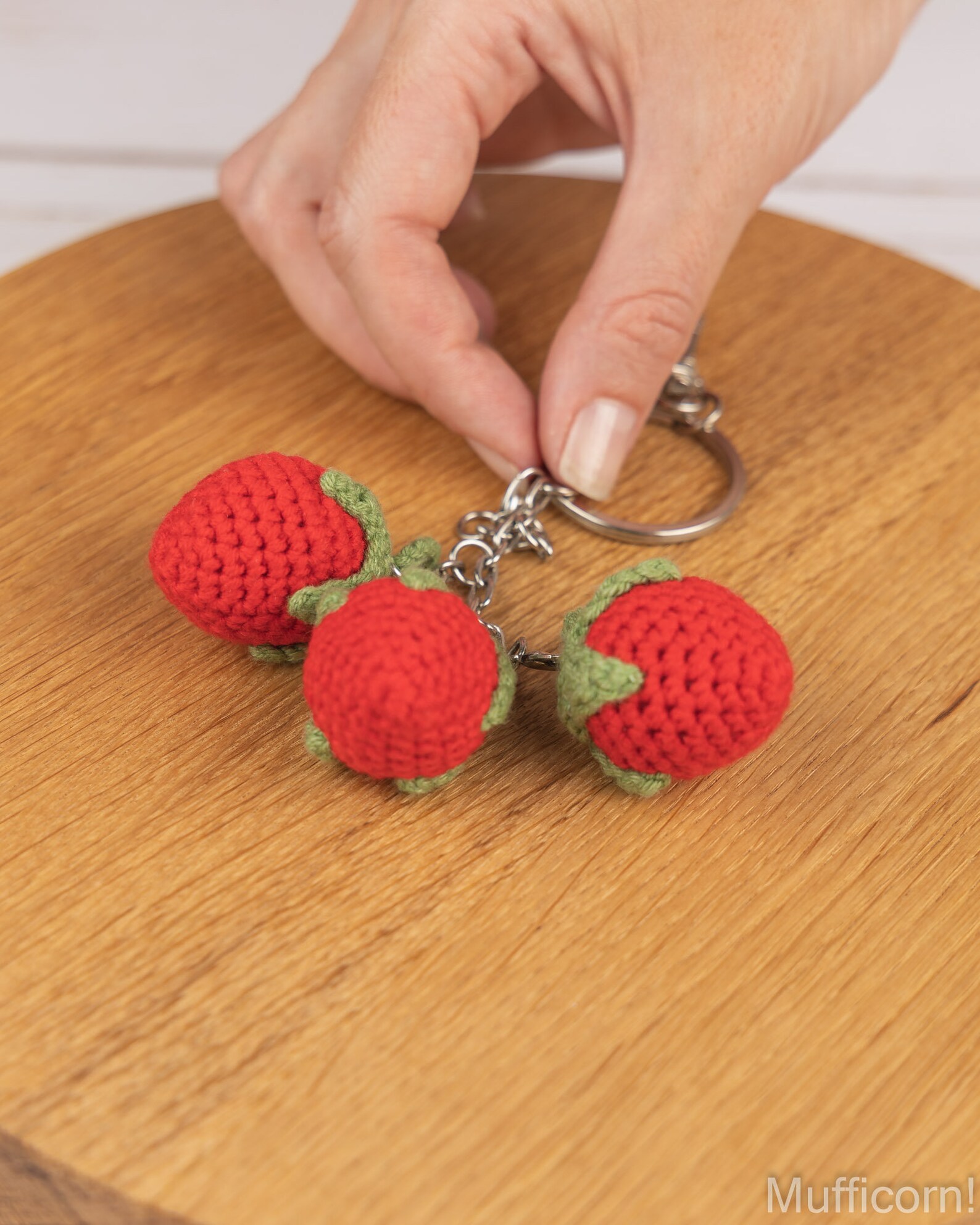 Strawberry Keychain Crochet Pattern Food Crochet Keychain - Etsy UK