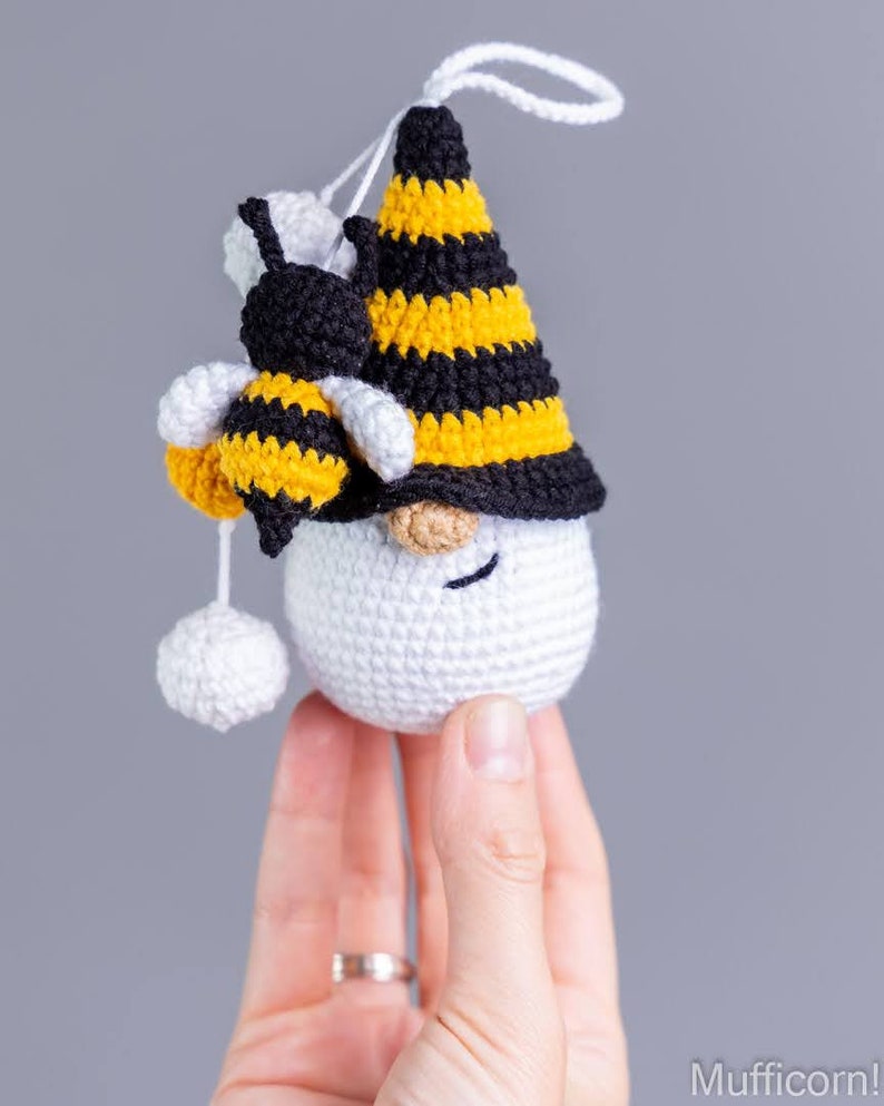Crochet Bee Keychain Pattern Crochet Patterns Gnome and Bee - Etsy