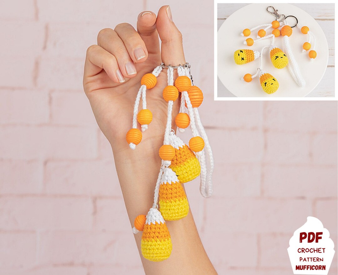 Halloween Crochet Pattern Candy, Crochet Keychain Pattern, Halloween ...