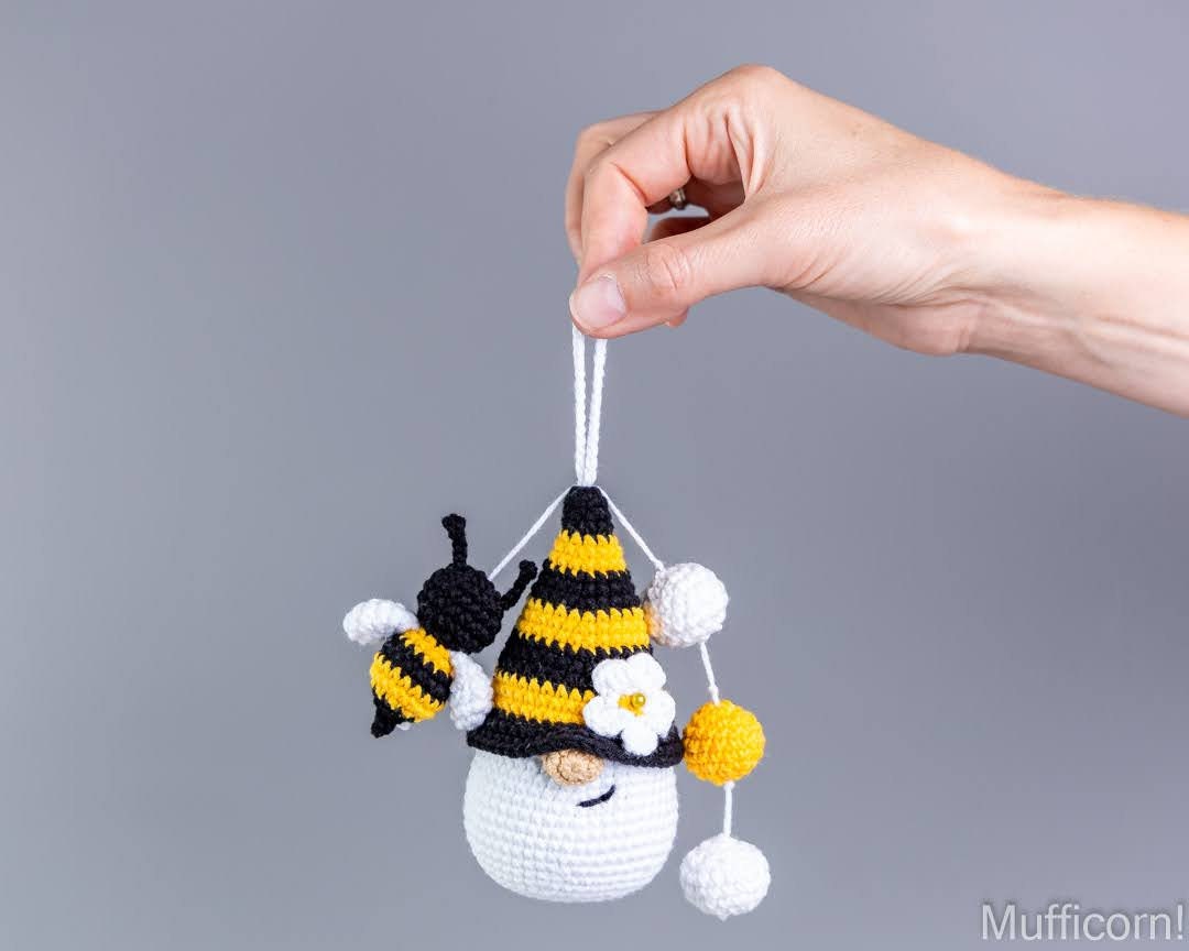 Crochet Bee Keychain Pattern Crochet Patterns Gnome and Bee - Etsy