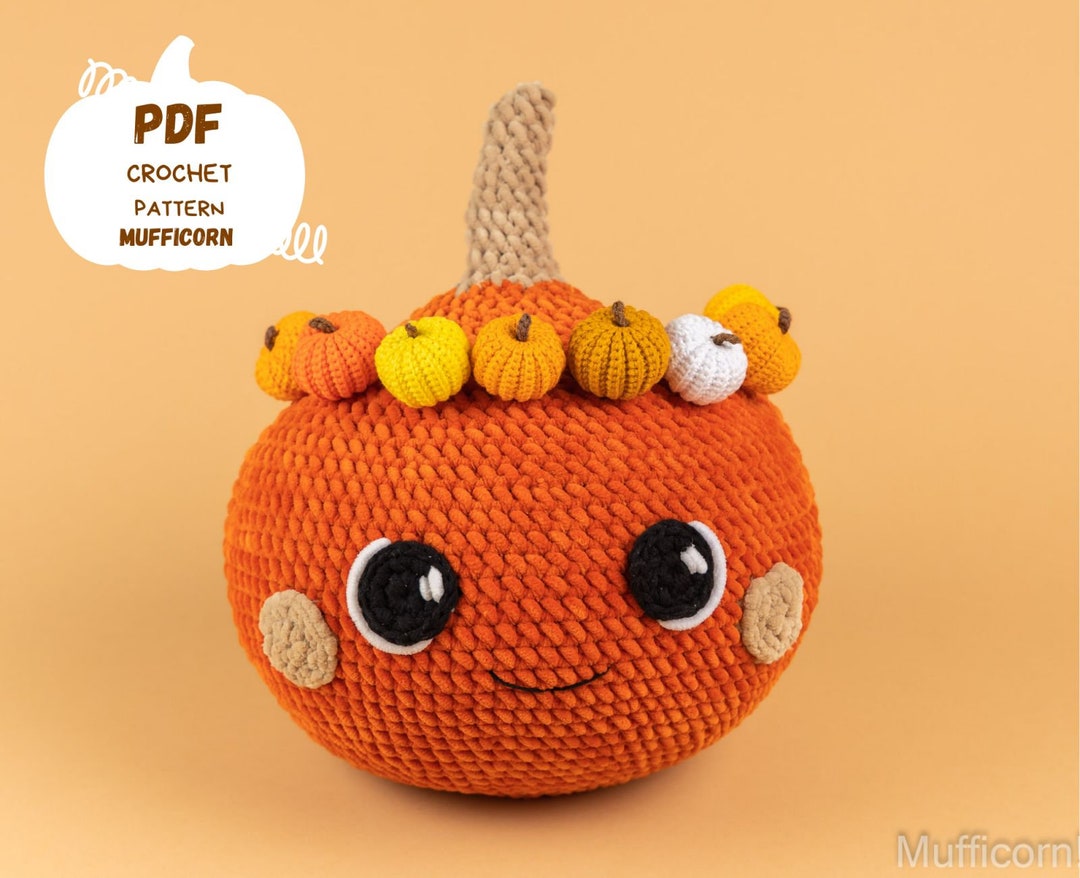 Crochet Pattern Pumpkin, Plush Amigurumi Pumpkin Pattern, Large Crochet ...