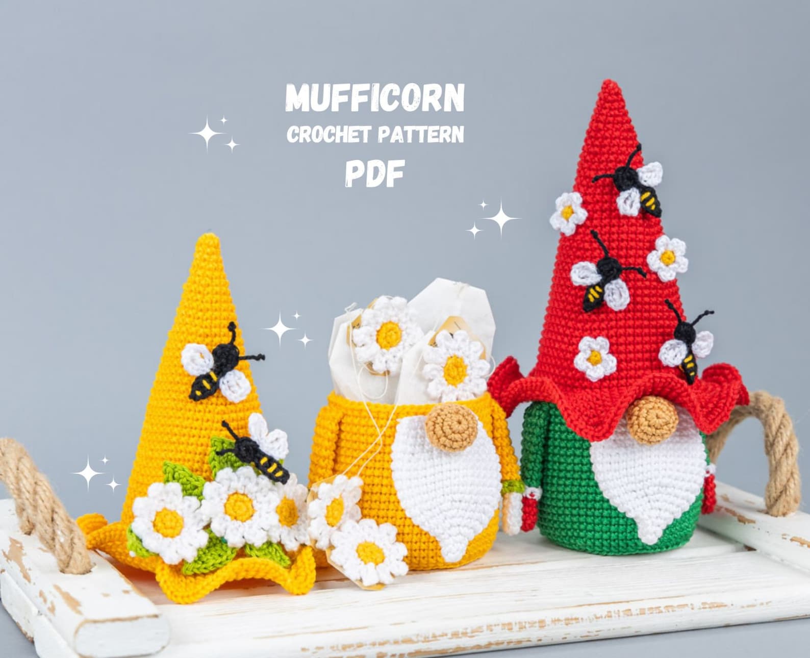 Crochet Patterns Bundle Flower Gnomes, Crochet Gnome Pattern, Crochet ...