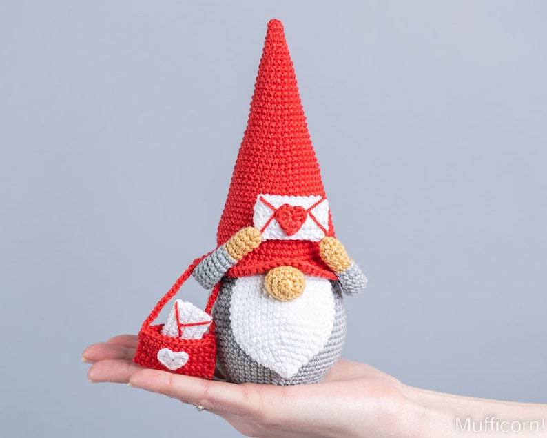 Crochet Patterns Gnome With Crochet Bag and Envelope, Crochet Gnome ...