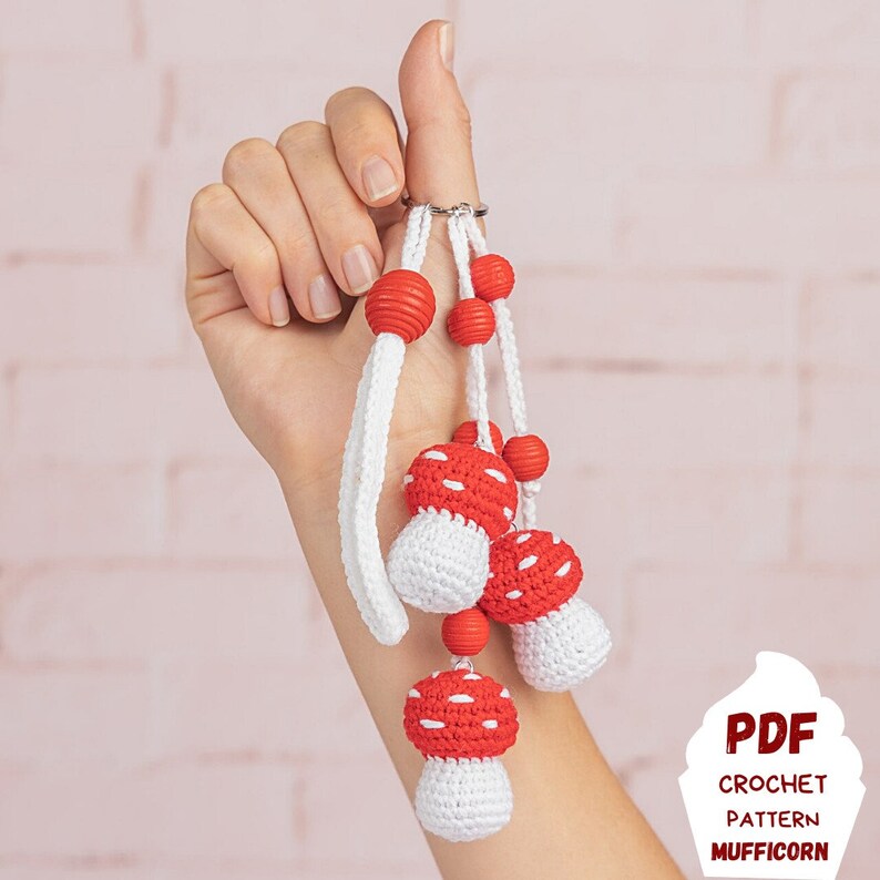 Mushroom Crochet Keychain Pattern, Halloween Amigurumi Mushroom Pattern ...