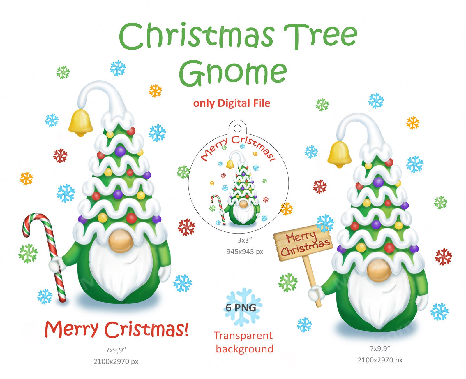 Christmas Tree Gnome PNG Gnome Clipart Christmas Gnome PNG - Etsy