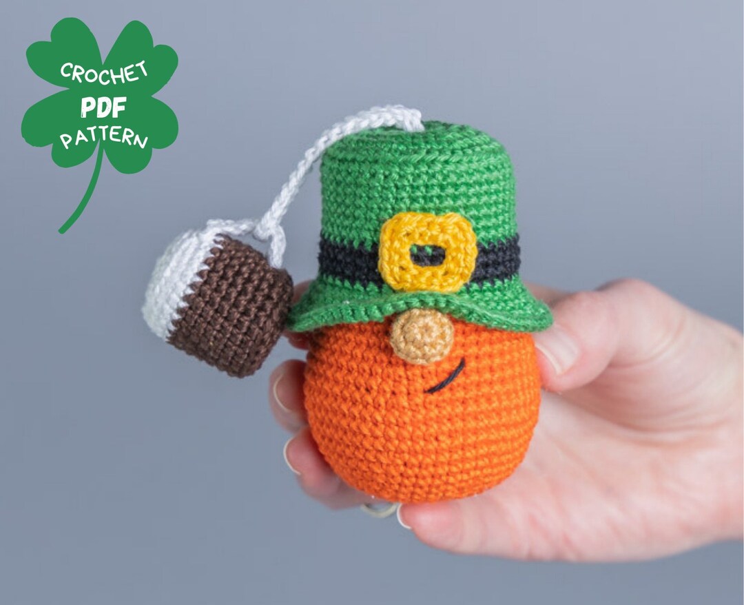 Crochet Keychain Pattern for St Patricks Day,leprechaun Gnome Ornaments ...