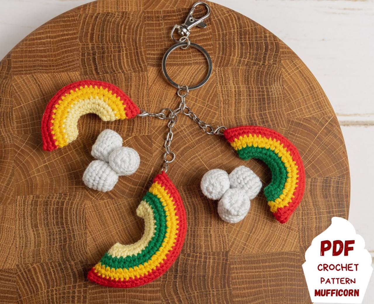 Crochet Keychain Pattern With Rainbows Crochet Keyring - Etsy Canada