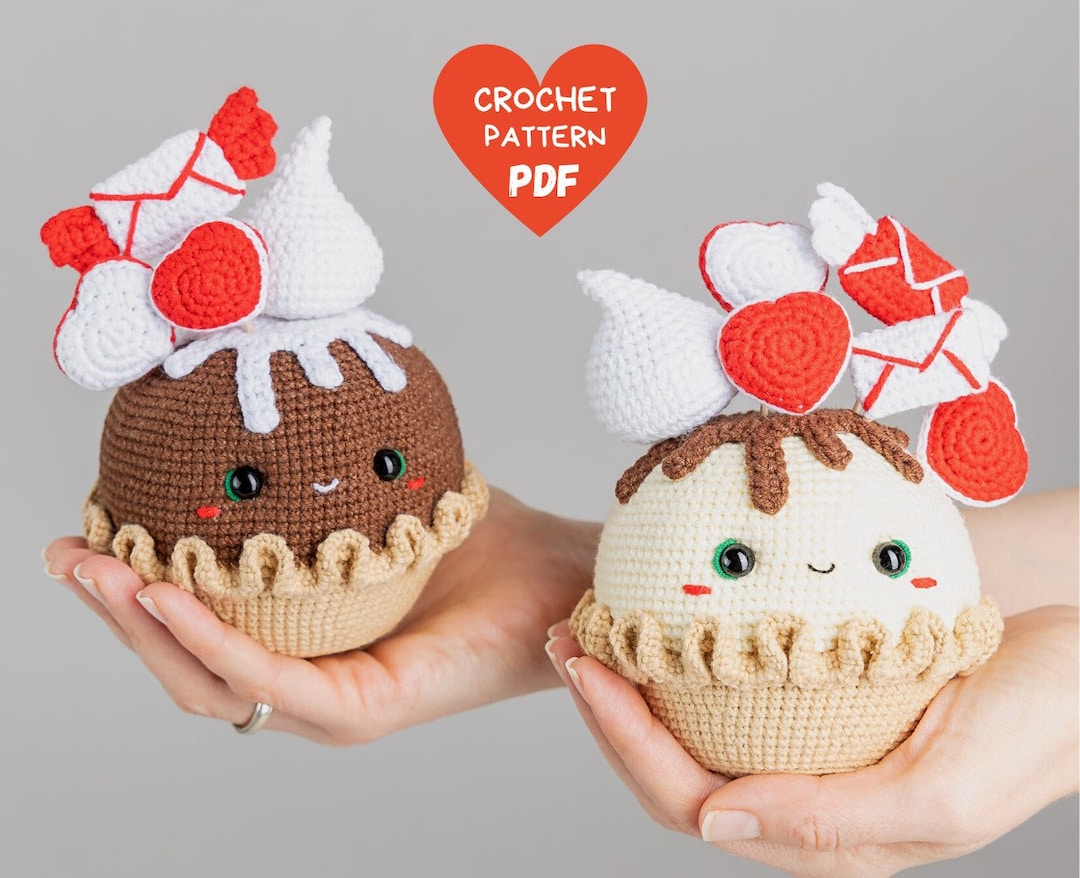 Crochet Pattern Valentine Pie, Cochet Food Pattern, Valentine Day ...