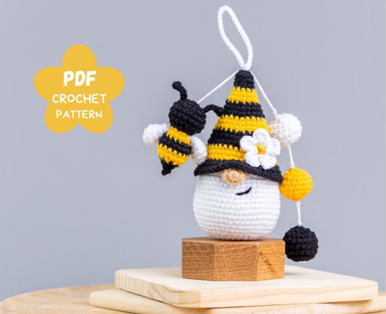Crochet Bee Keychain Pattern Crochet Patterns Gnome and Bee - Etsy