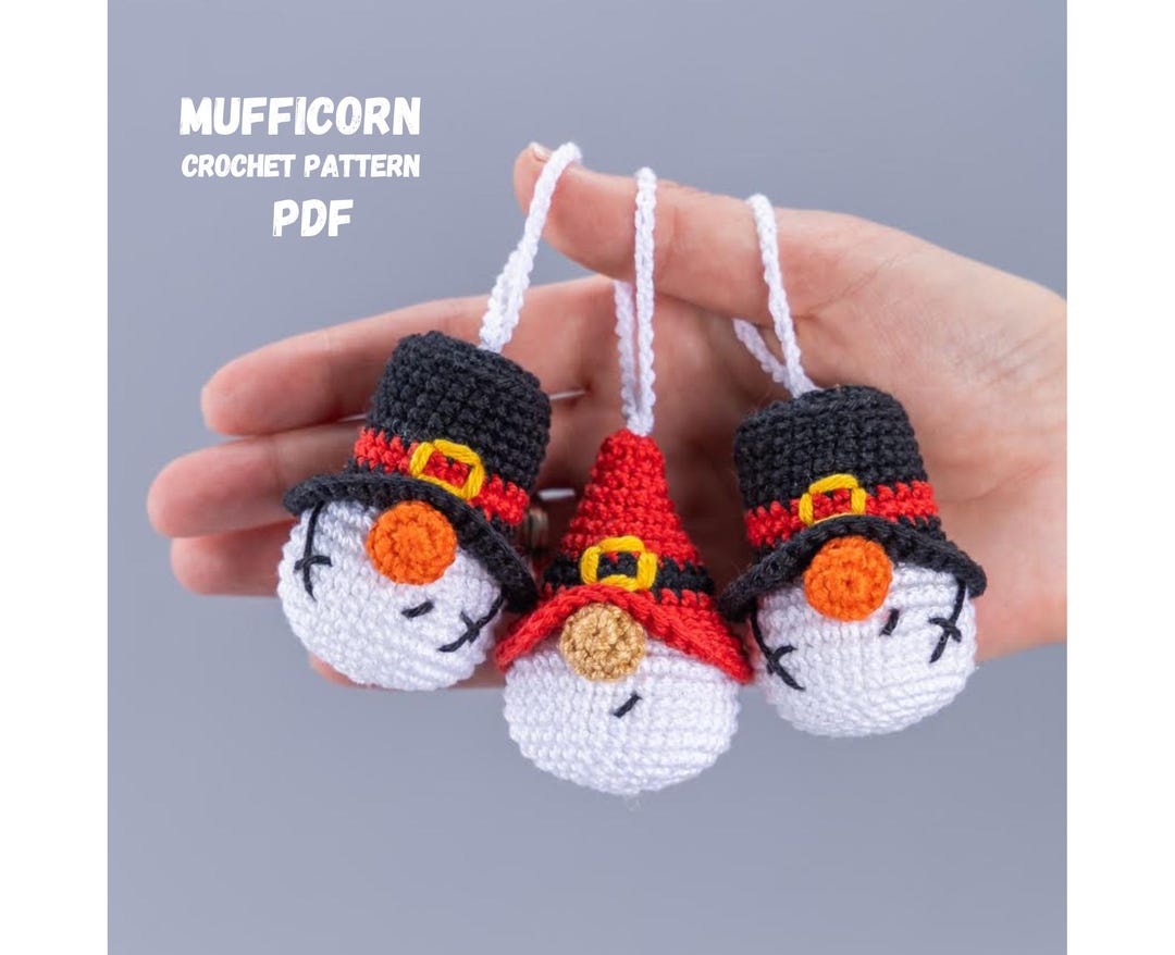 Amigurumi Crochet Patterns by Mufficorn, Christmas Ornaments: Snowman ...