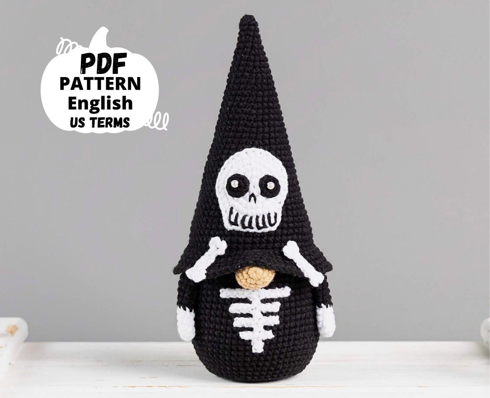 Halloween Crochet Patterns Gnome Skeleton Crochet Gnome With - Etsy