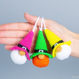Crochet Patterns Gnome Keychains With Witch Hat, Crochet Halloween ...