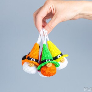 Crochet Patterns Gnome Keychains With Witch Hat, Crochet Halloween ...