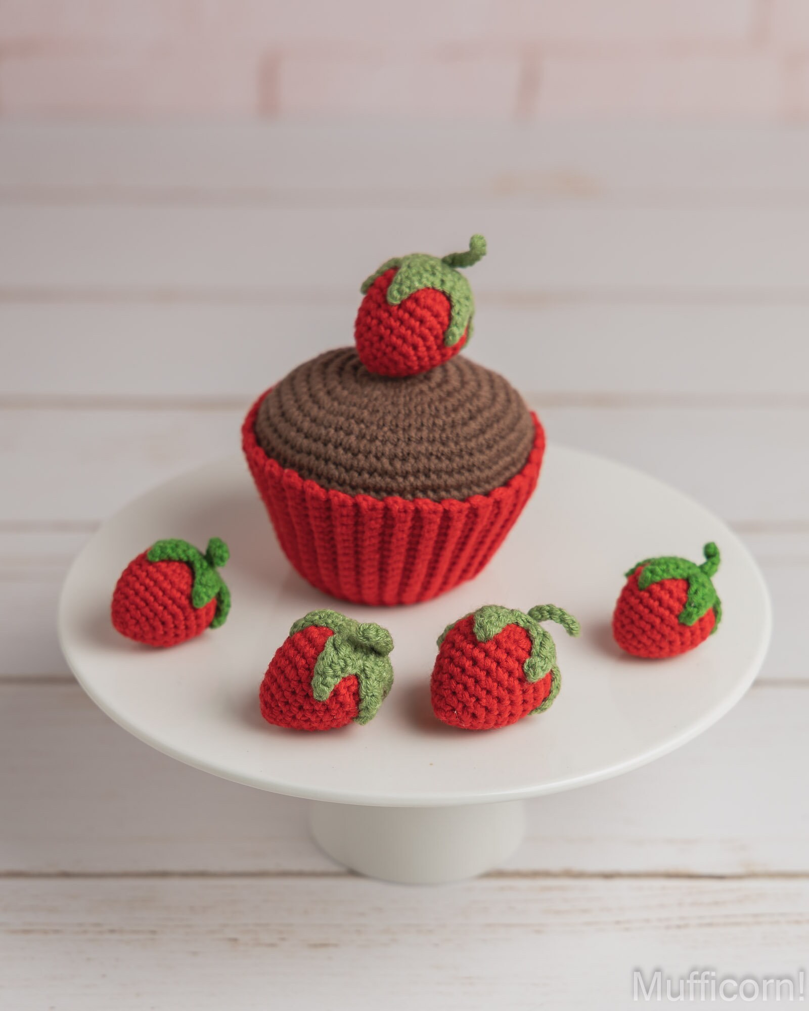Crochet Strawberry Chocolate Muffin Pattern, Amigurumi Food Pattern for ...
