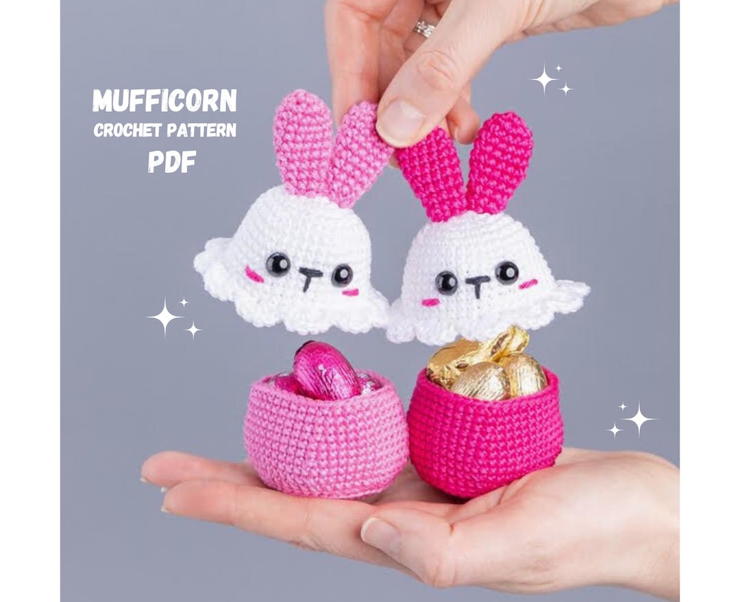 Crochet Pattern Easter Bunny Egg Cozy & Candy Bowl, Crochet Animals ...