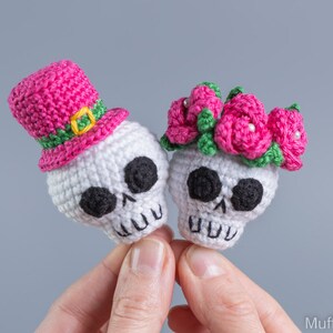 Easter Crochet Patterns Skull Keychain With Flowers, Crochet Bunny ...