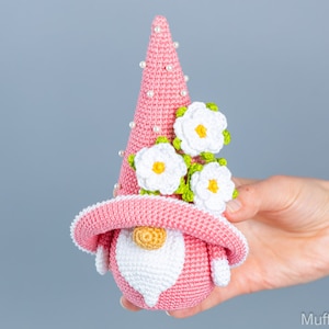 Crochet Patterns Flower Gnome, Crochet Flower Gnome Pattern, Birthday ...
