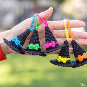 Crochet Pattern Halloween Witch Hat Keychain, Crochet Witch Hat Pattern ...