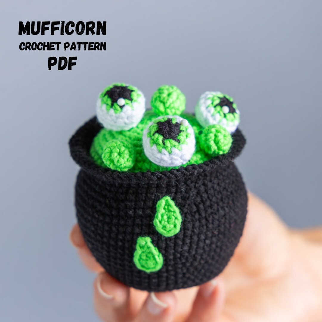 Crochet Halloween Pattern Potion Pot With Spoon, Halloween Potion ...