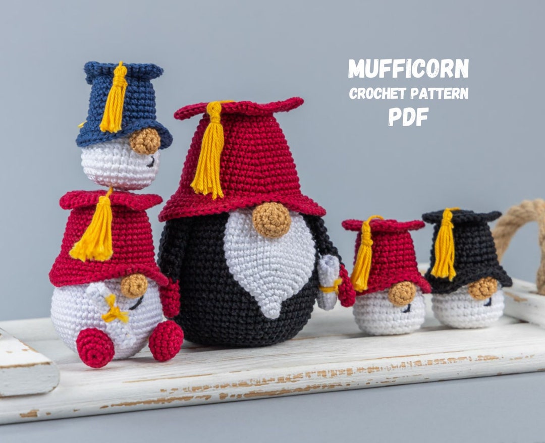 Crochet Patterns Bundle Graduation Gnomes, Crochet Keychain Pattern ...