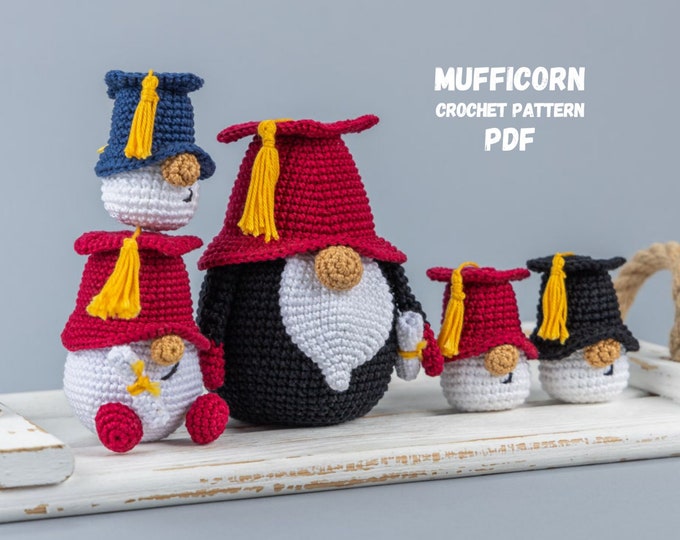 Graduation Gnome Holding Diploma - 3.5 Inch - Handmade - Crocheted ...